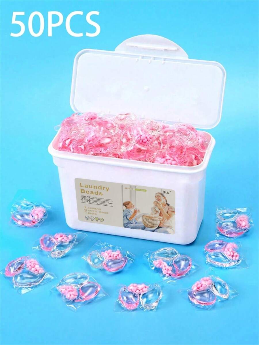 Una caja (50 piezas) de Perlas de detergente para la ropa con aroma a ...