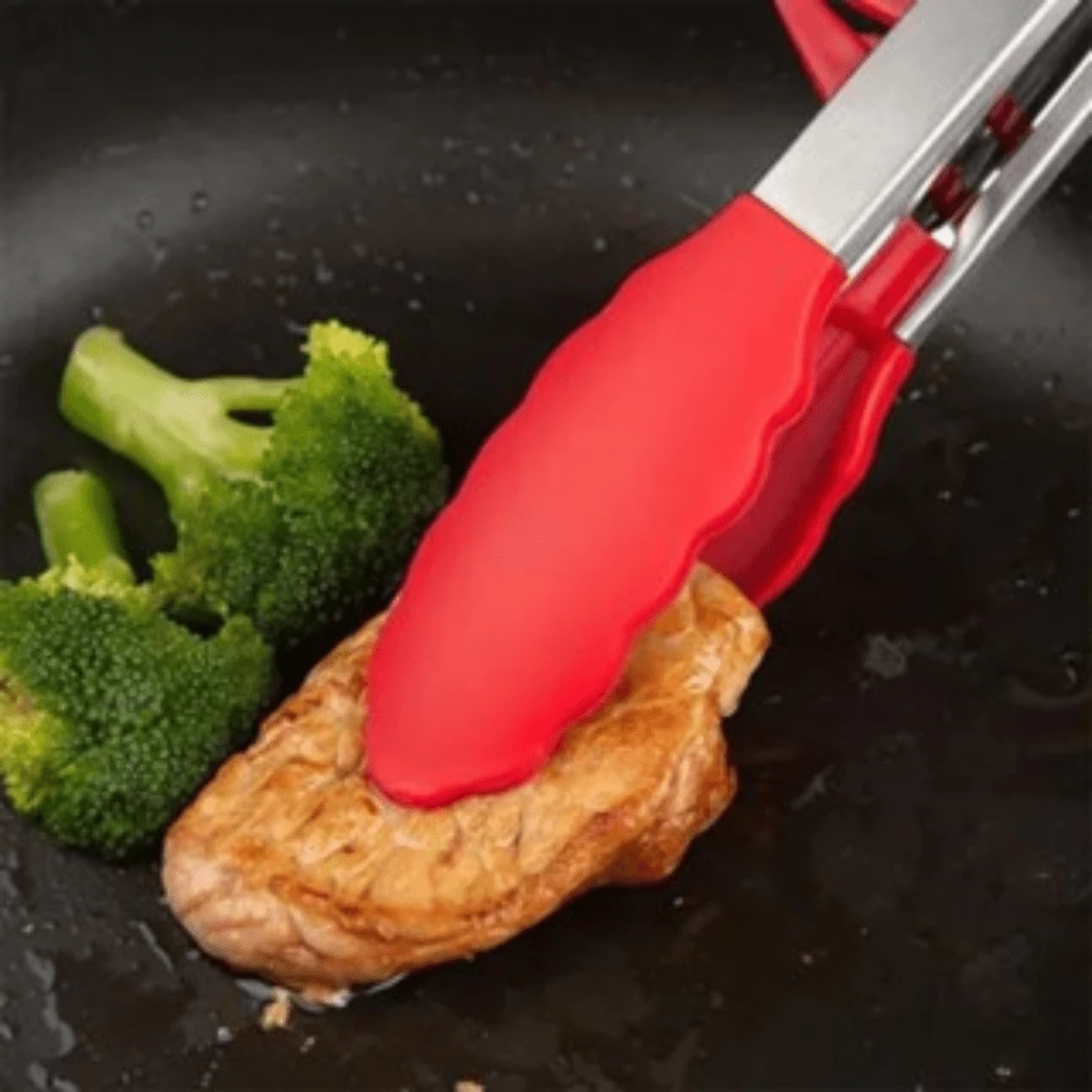 Kit Of 2 Silicone Tongs With Versatile And Resistant Stainless Steel ...