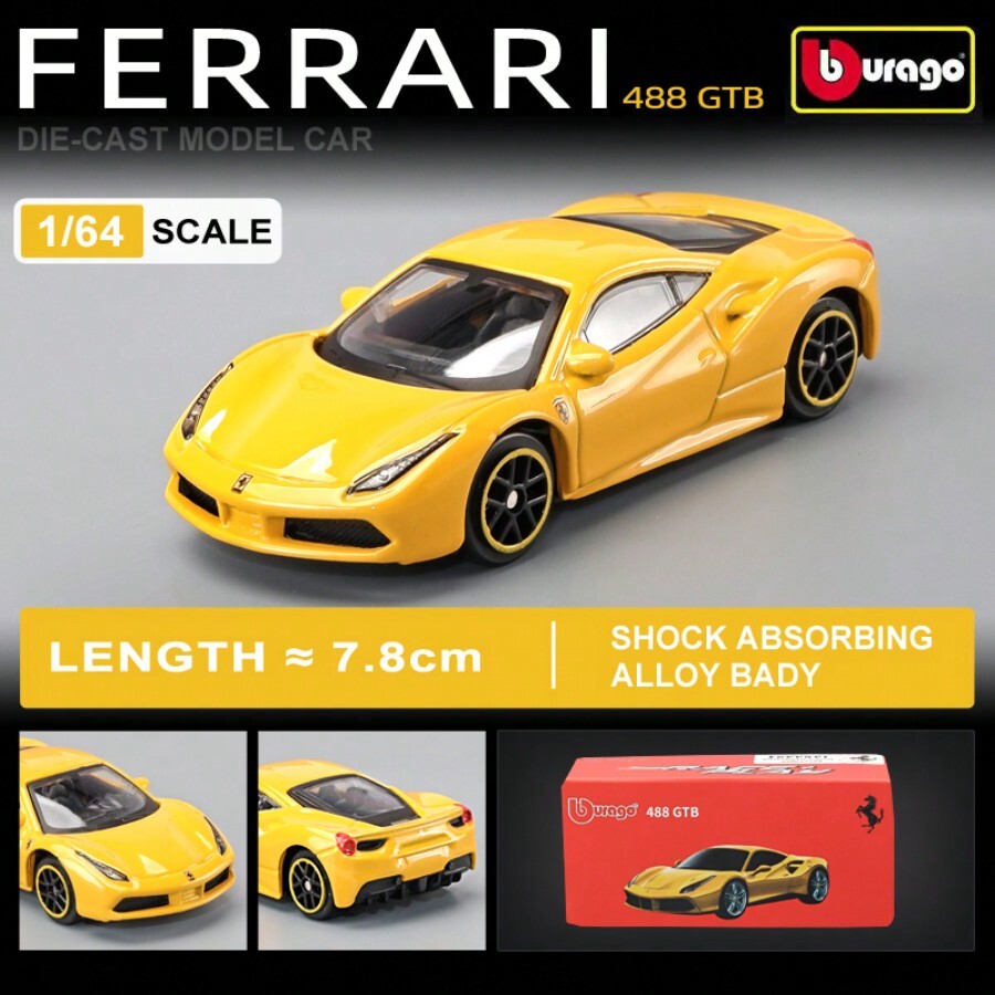 Bburago Ferrari Simulation 1:64 Scale Car Model SF90 488GTB LAFERARI ...