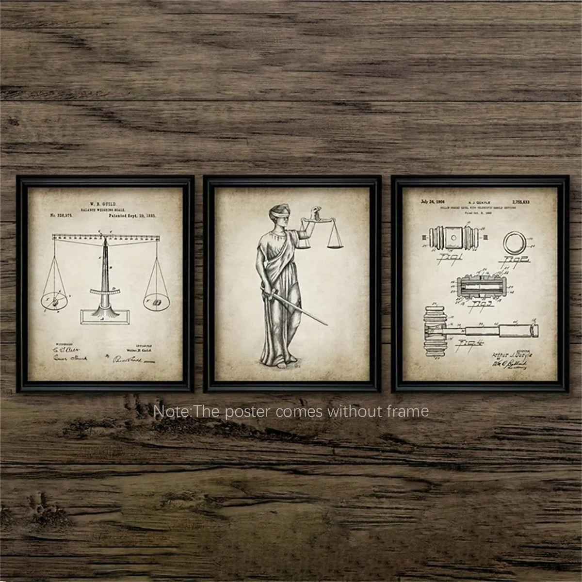 3pcs Legal Wall Art Print, Vintage Attorney Lady Justice Set Posters ...