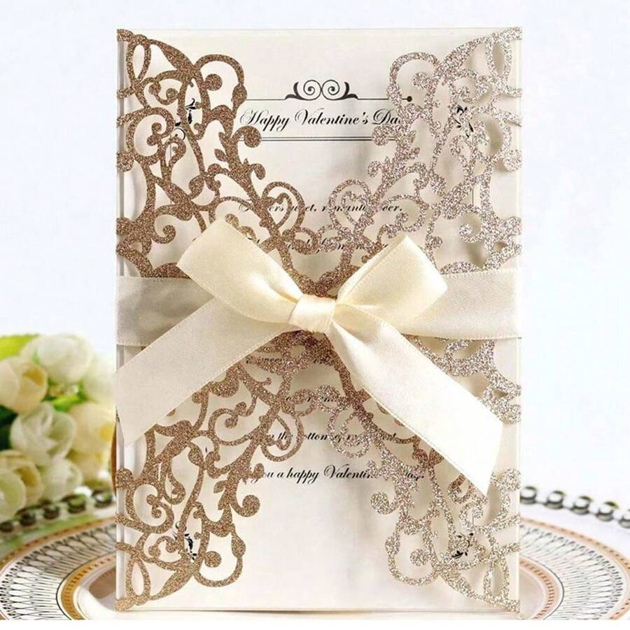5pcs/Pack Glitter Envelope Invitations, Sparkly Paper Wedding/Party ...