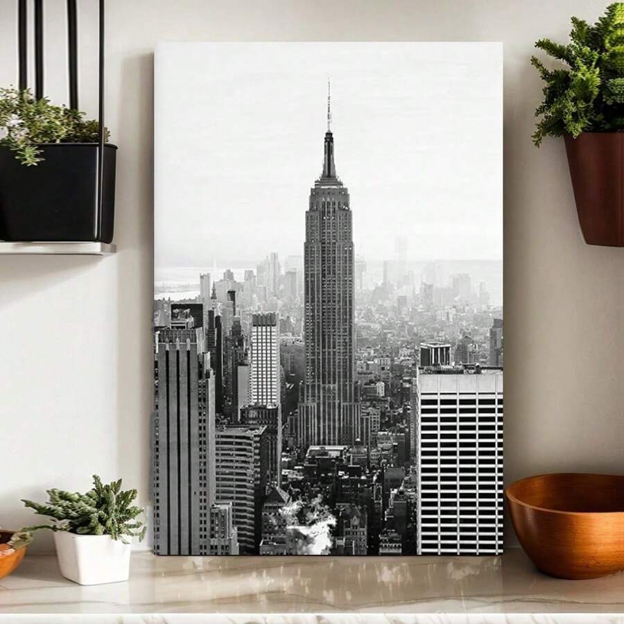 New York Poster Gray Empire State NYC Wall Art New York City Wall Art ...