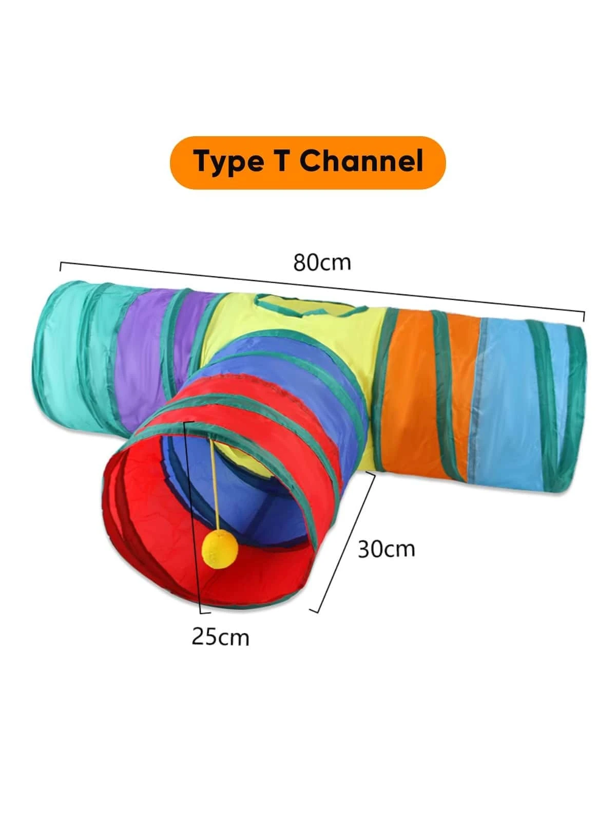 1 Rainbow S-Shaped Pet Game Tunnel, Foldable, Cat Training Interactive ...