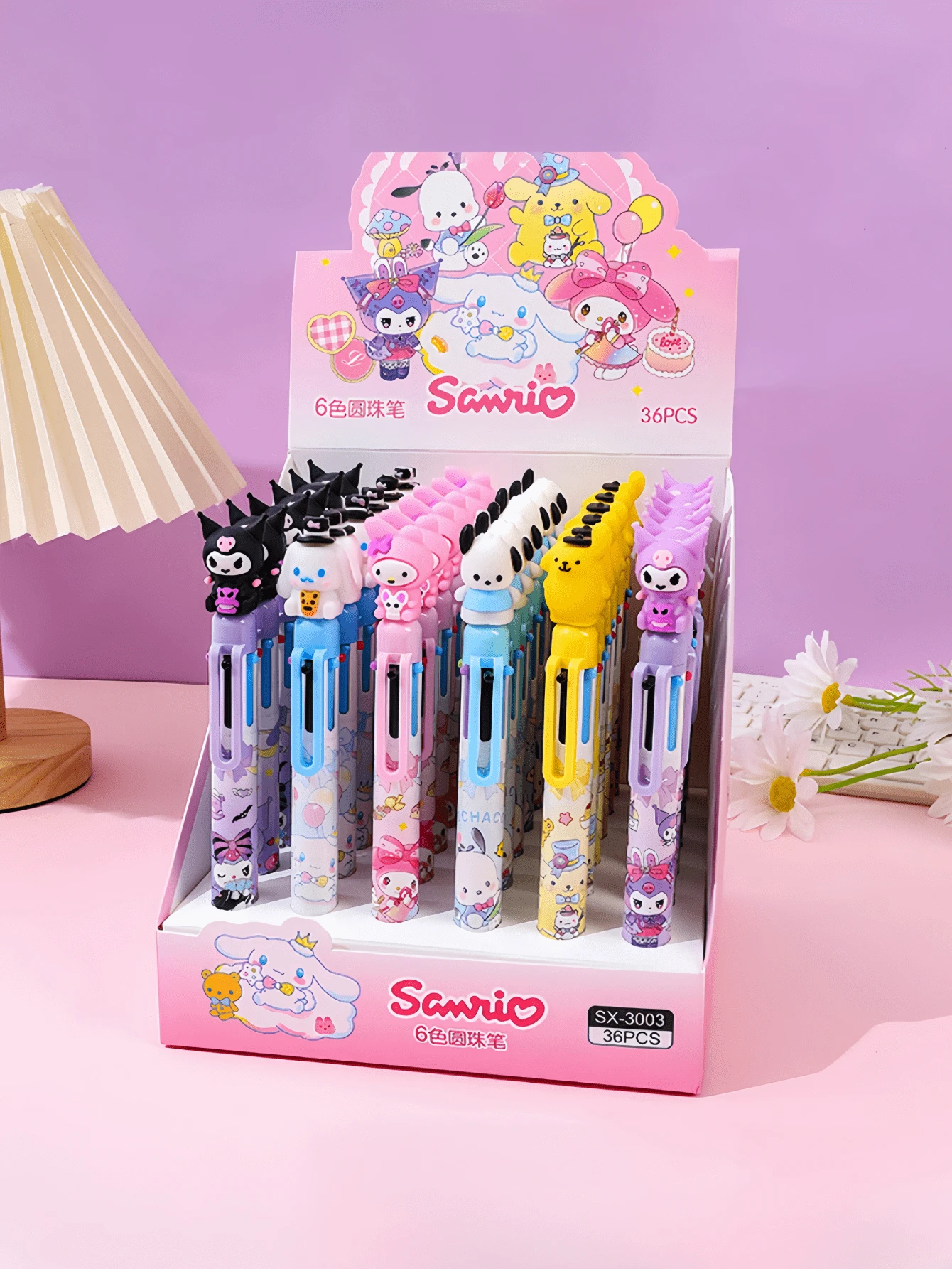 Sanrio 6-Color Style Sanrio Hello Kitty Kuromi Melody Colorful Press ...