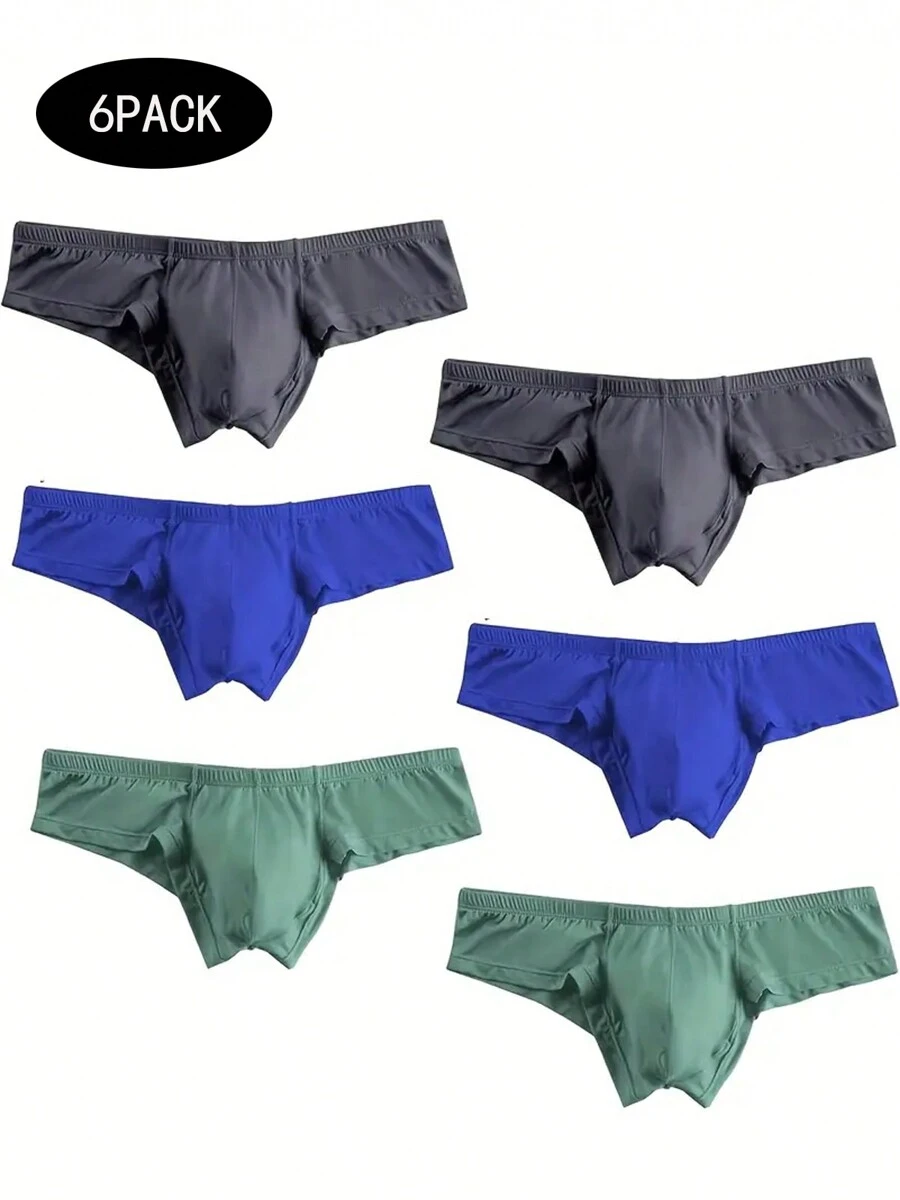 6 Pack Men's Low Rise Semi-Back Modal Briefs Ultra-Soft Breathable ...