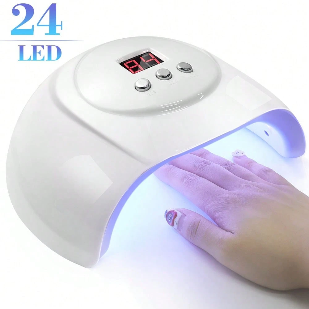 Professional 24 LED Gel Nail Dryer With 3 Timer Settings Fast Drying ...