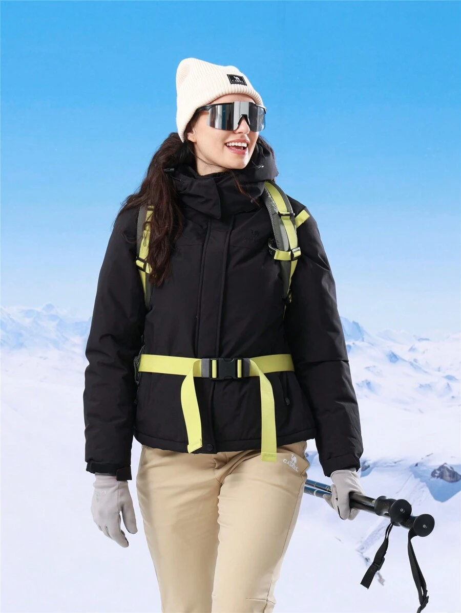 CAMEL CROWN Damen Skijacke Winterschneemantel warmer Fleece Berg ...