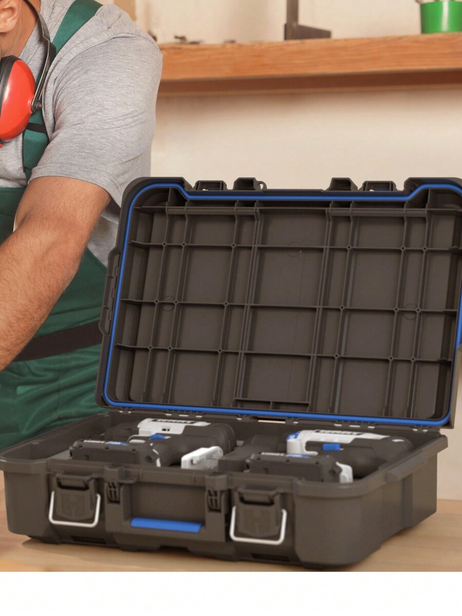 Stacking System Toolbox With Blue Organizer And Dividers For Modular ...