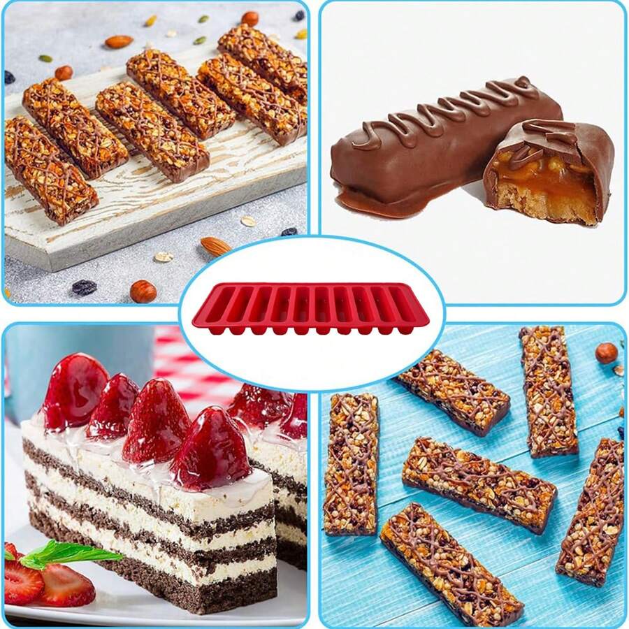 Stampo in silicone rettangolare per barrette energetiche con 10 cavità ...