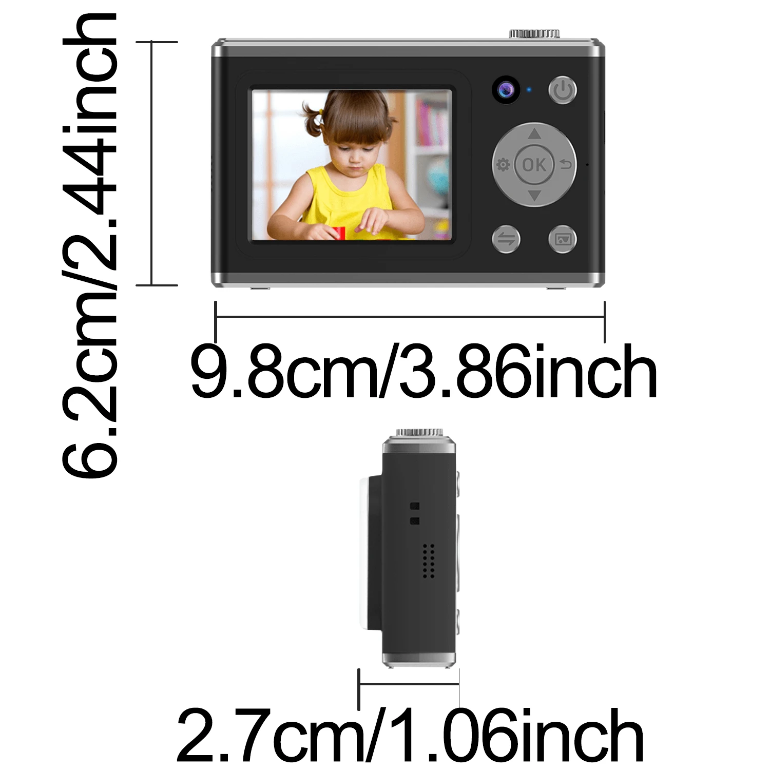 Digital Camera, 4K Kids Camera, 48MP 8x Digital Zoom Point And Shoot ...