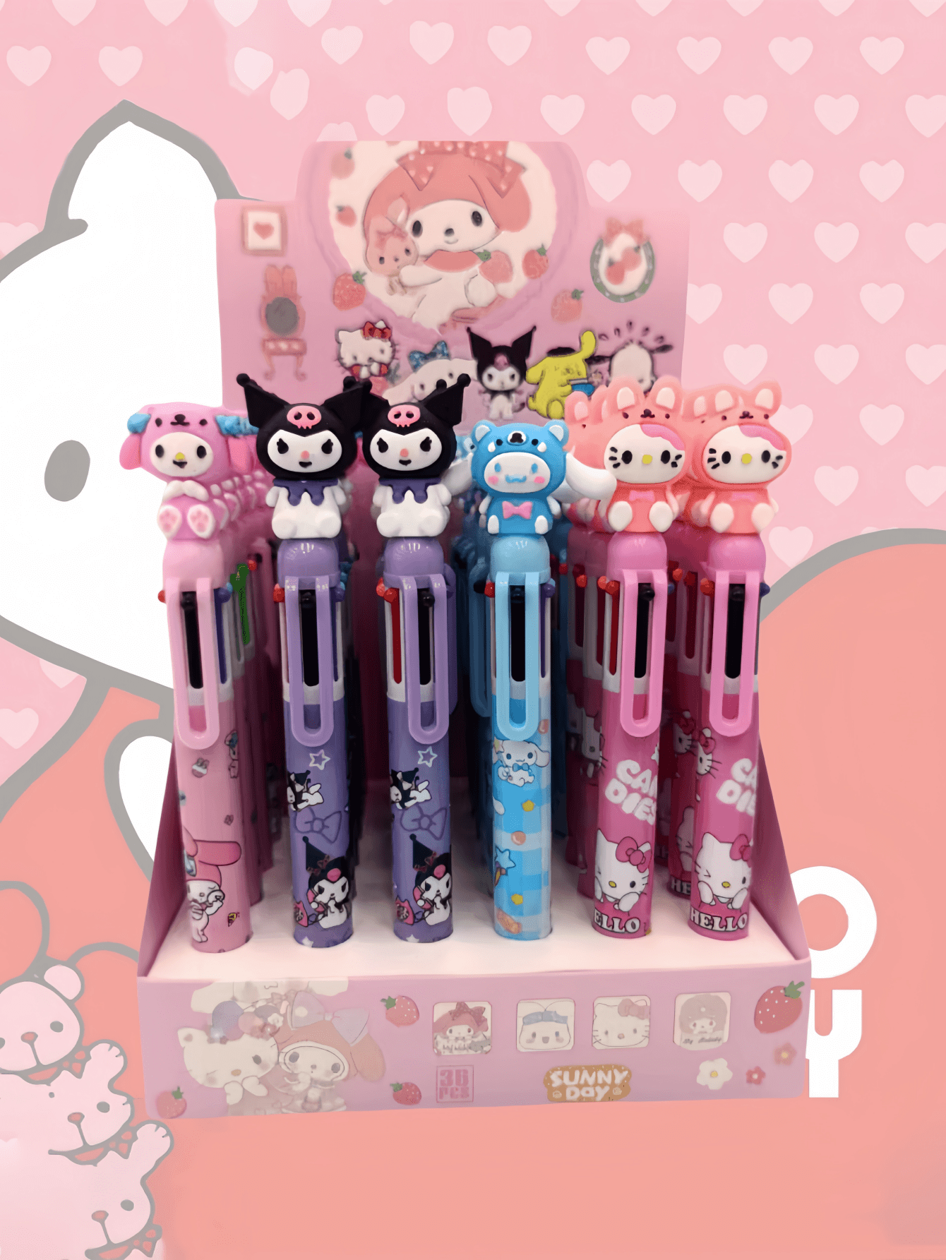 Sanrio 6-Color Style Sanrio Hello Kitty Kuromi Melody Colorful Press ...
