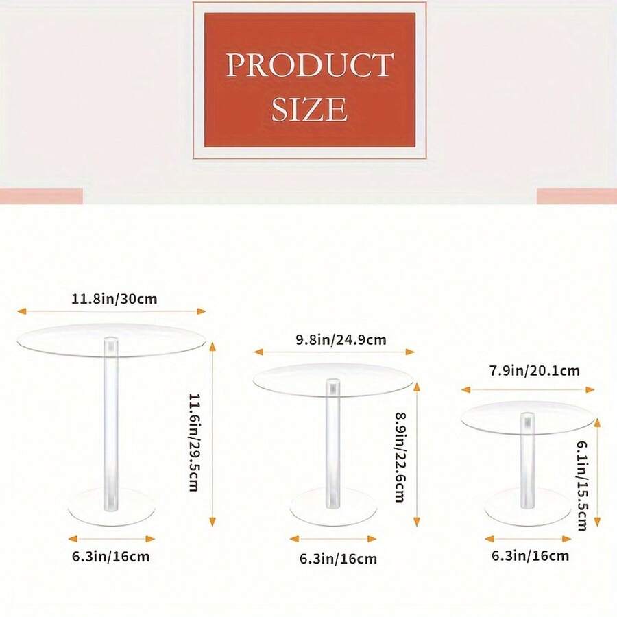 Acrylic Cake Stand Set - Transparent Dessert Display Risers For ...