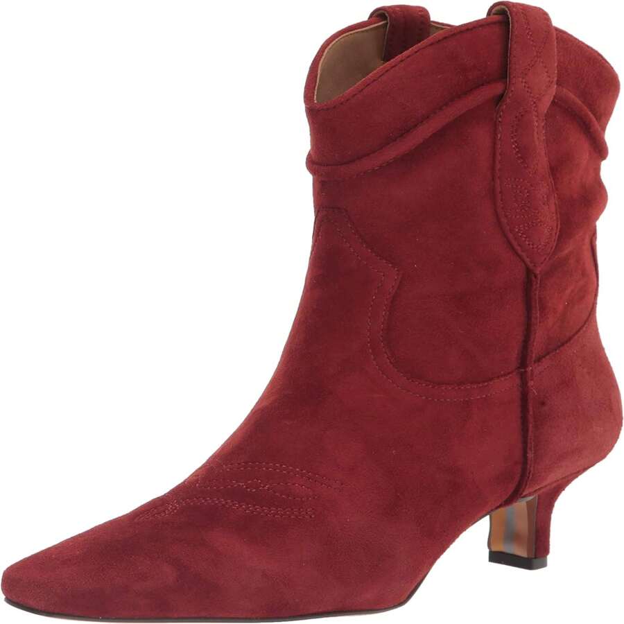 Sam Edelman Sam Edelman Taryn Brick Suede Pointed Toe Kitten Heel ...