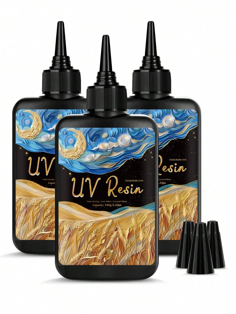 100g UV Crystal Resin, With Disposable Cups And Disposable Stirrers, New Formulation Decorative ...
