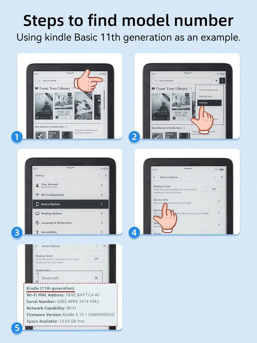 DANYCASE Hülle für Kindle mit automatischer Schlaf-/Aufweckfunktion für Kindle 10. Generation ...