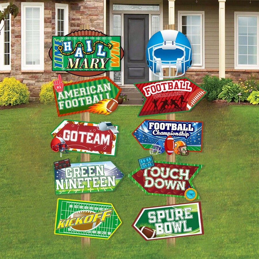 10 Pieces Football Party Sign Football Tailgate Party Supplies ...