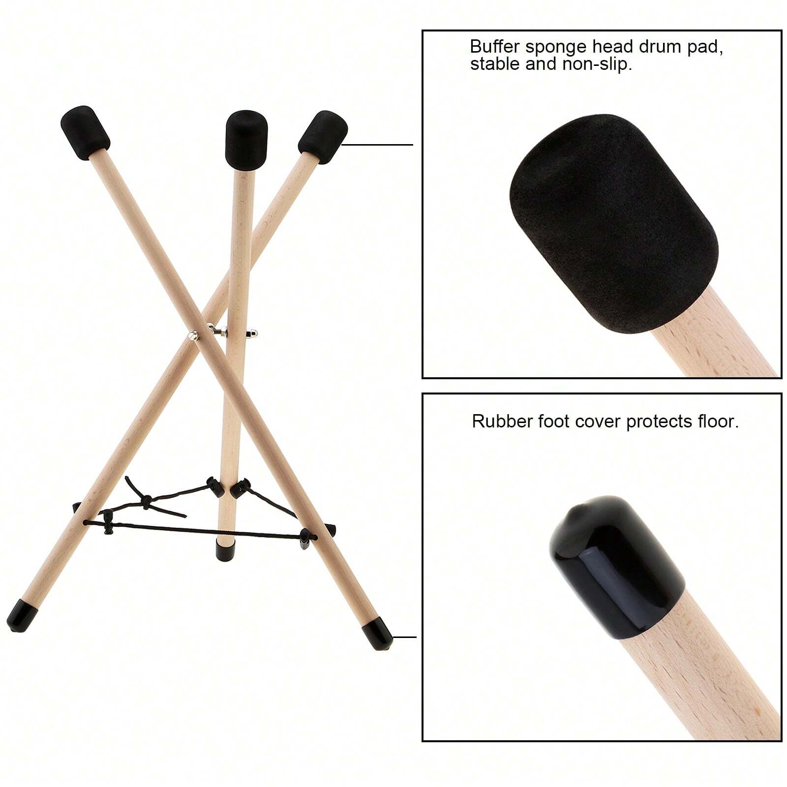Tongue Hand Drum Rack Stand Beech Wood Floor Triangle Bracket Hang ...