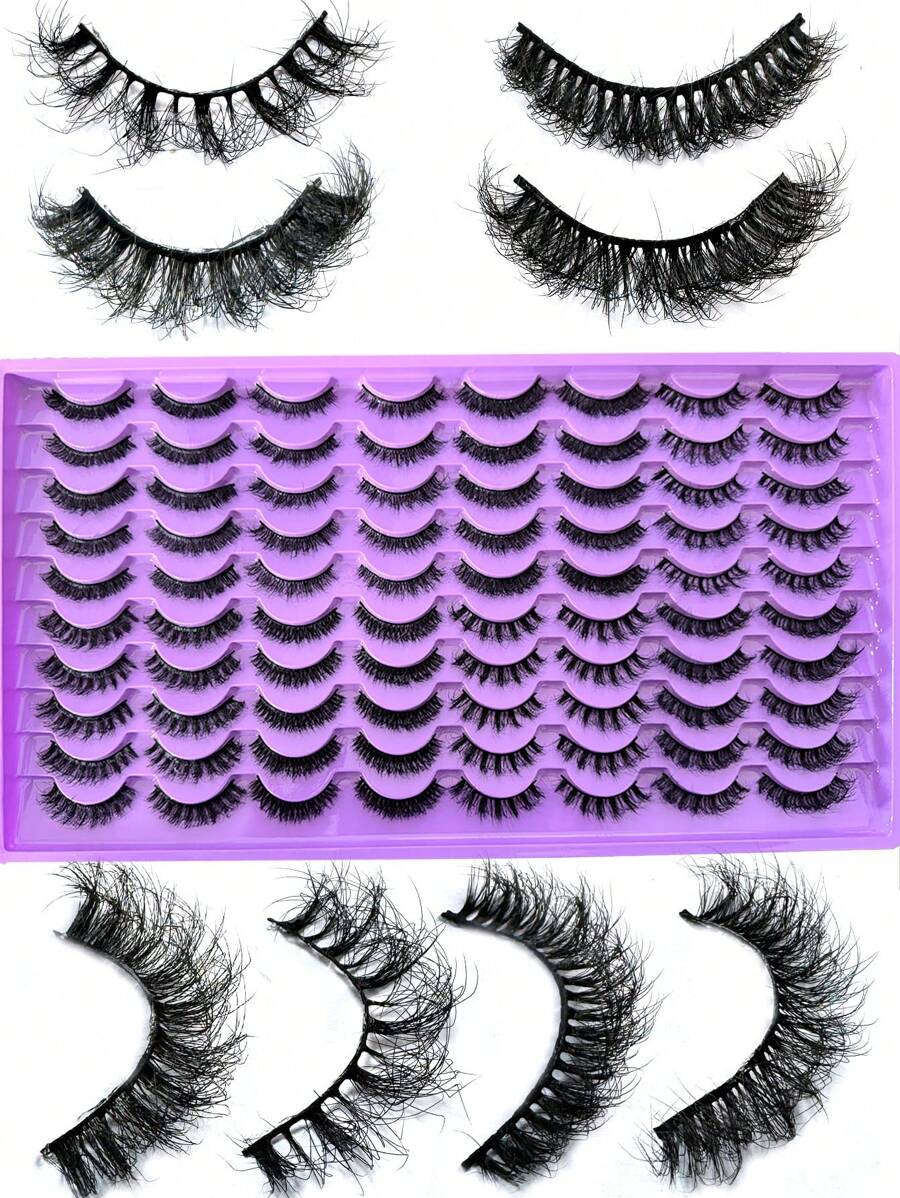 40 paires de faux cils mixtes, 5 styles d'eye-liner et de cils de ...