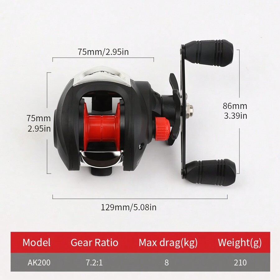 BILLINGS Ultralight Baitcasting Fishing Reel 7.2:1 Gear Ratio Baitcaster Reel 8KG Max Drag With ...