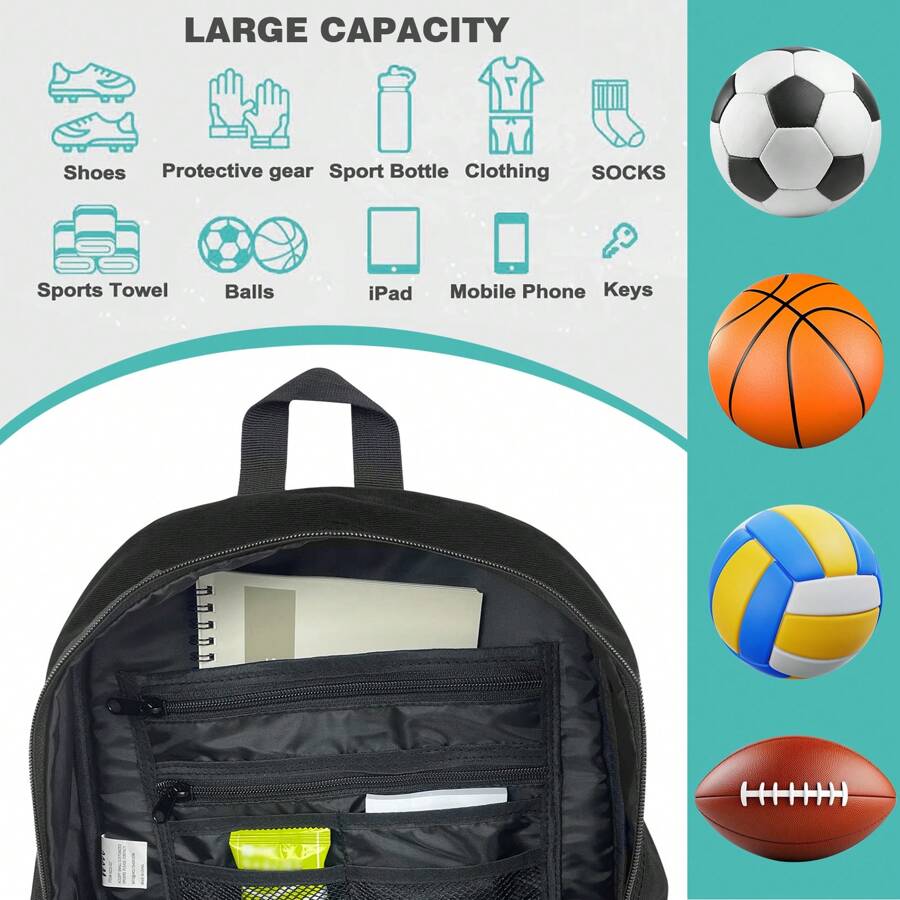 WOLT WOLT Soccer Bag, Soccer Backpack, Basketball Backpack With Cleat ...