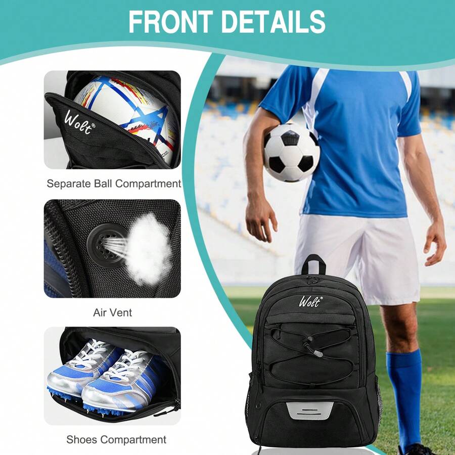WOLT WOLT Soccer Bag, Soccer Backpack, Basketball Backpack With Cleat ...