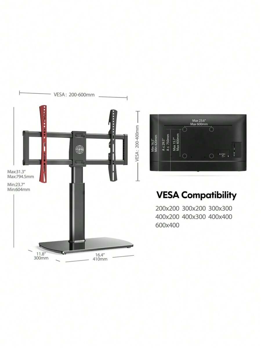 Universal Tabletop TV Stand Base With Swivel Mount For 32 45 50 55 60 ...