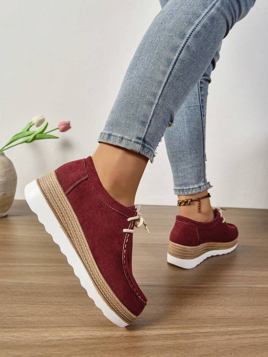Retro Platform Thick-Sole Kangaroo Shoes, Suede Loafers, Comfortable ...