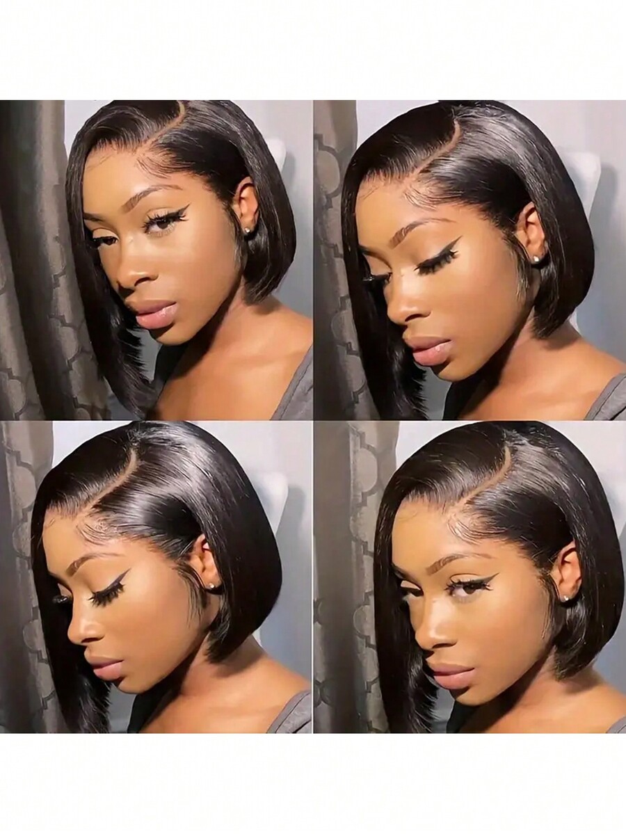 16inch Glueless Bob Wig Human Hair Pre Cut Discount13x4 Lace Front Wigs ...