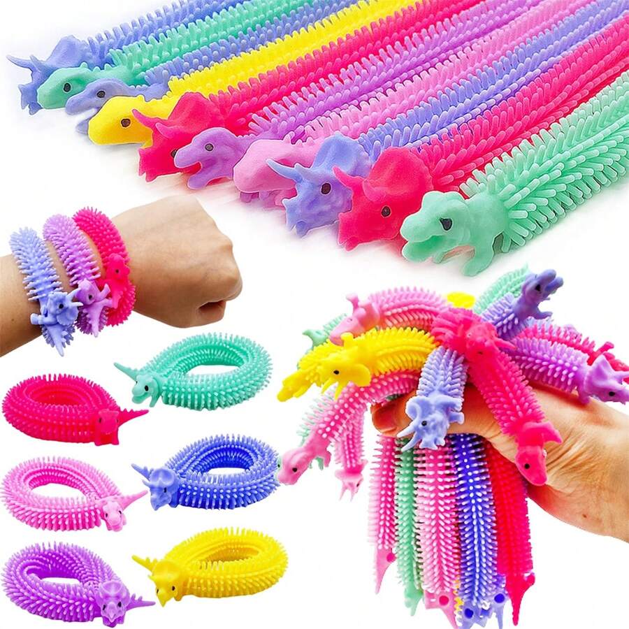 10pcs/Pack Stretchy Pull Rope Dash Toys, TPR Soft Rubber Dinosaur ...