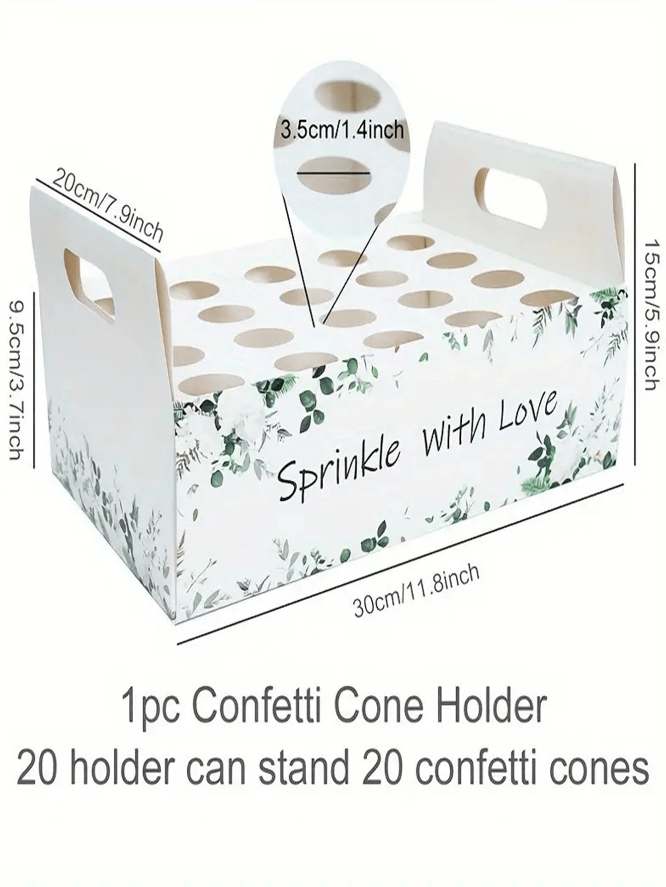 1 Set, Green Leaf Kraft Paper Wedding Confetti Cone Holder, Simple ...