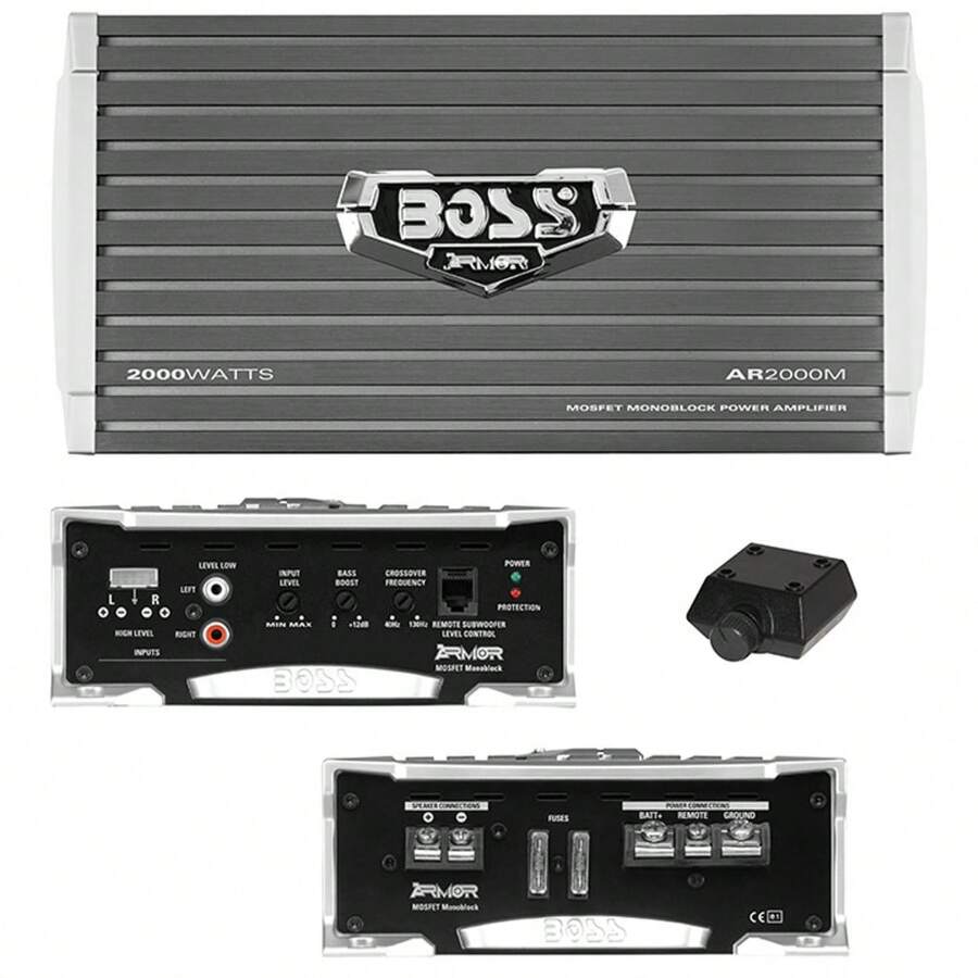 Amplificador monoblock para automóvil BOSS Audio Systems AR2000M de 2000 Vatios, estable a 2-4 ...