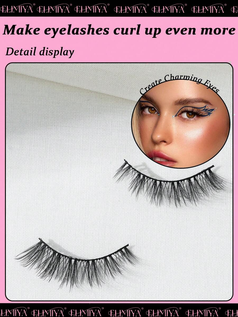 12 Pairs Of Natural Curl Fishtail False Eyelashes,Cat Eye Natural ...