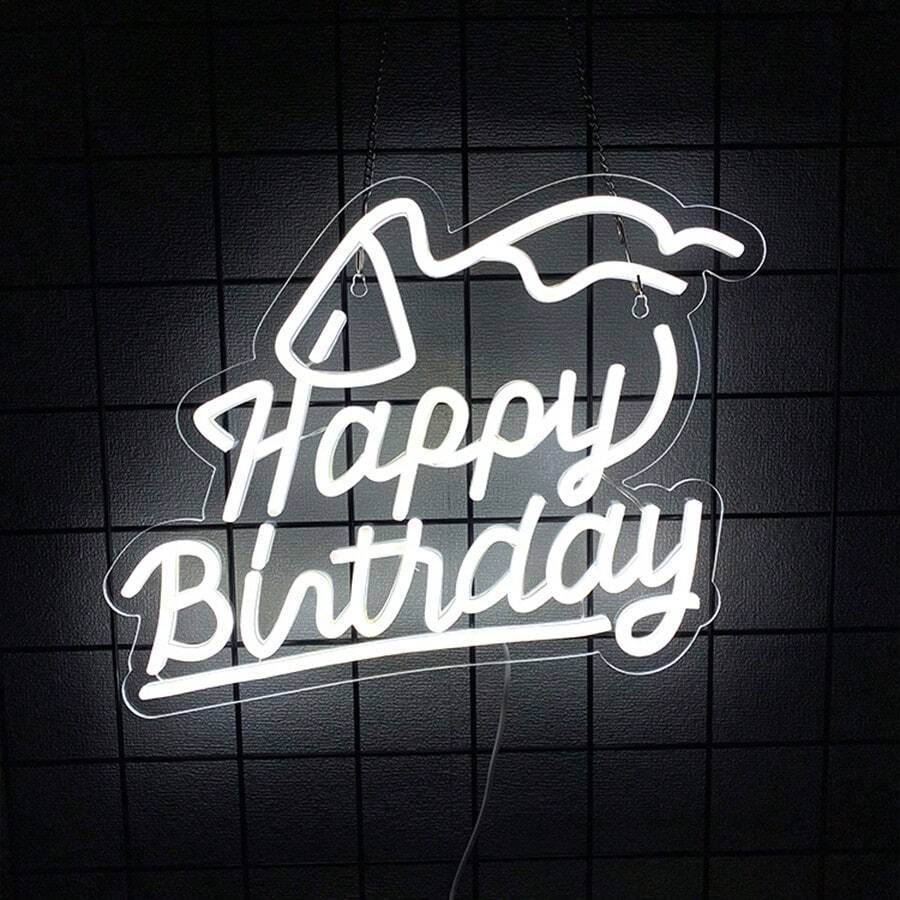 Happy Birthday Neon Sign For Birthday Party Decor, Light Up Happy ...