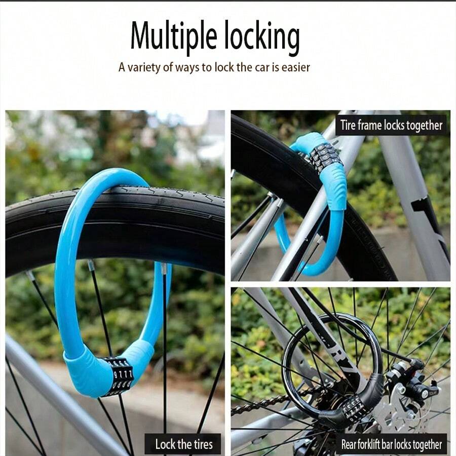 Bicycle Anti-Theft Combination Lock, Mountain Bike Portable Lock ...