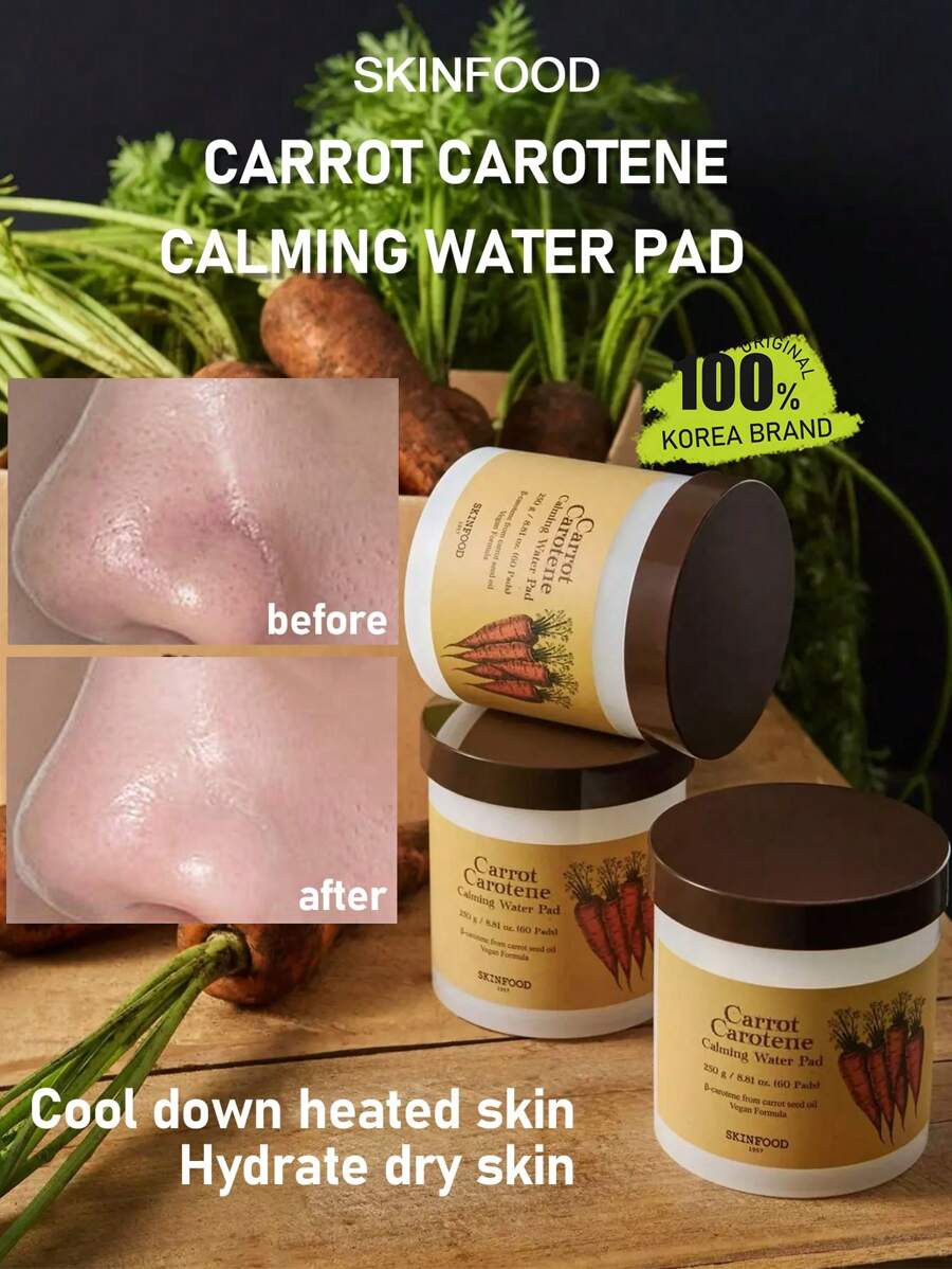 Skinfood Carrot Carotene Calming Water Pad 250g (8.81 Oz.) 60 Sheets ...