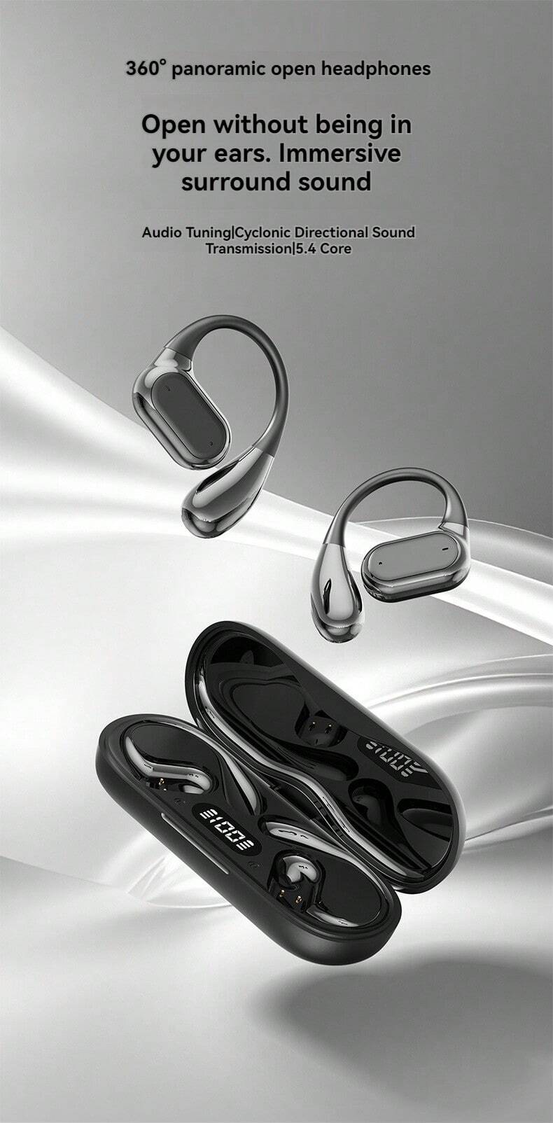 Built-In Microphone Wireless Headset, Stereo Surround Sound Headset ...