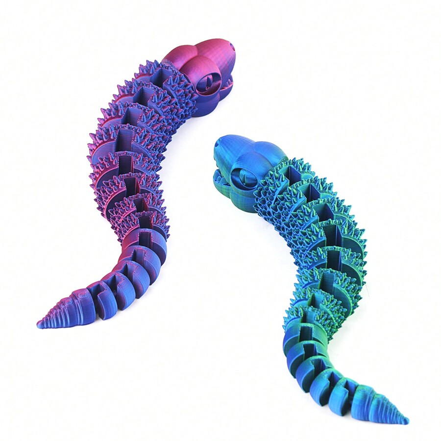 3D Printed Segmented Snake Toy, Requires Self-Installation Of Head ...