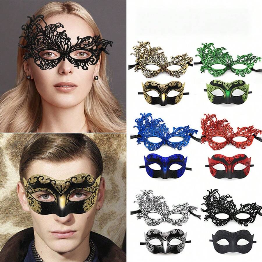 2 Pcs Masquerade Jazz Half Face With Large One-Eyed Lace Eye Patch ...