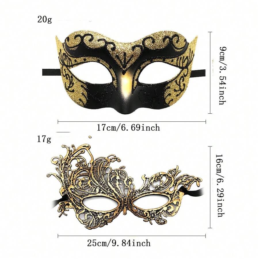 2 Pcs Masquerade Jazz Half Face With Large One-Eyed Lace Eye Patch ...