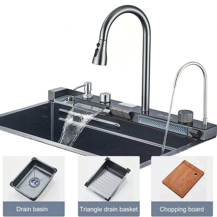 Christmas Gift Waterfall Kitchen Sink Undermount Kitchen Sink Single ...