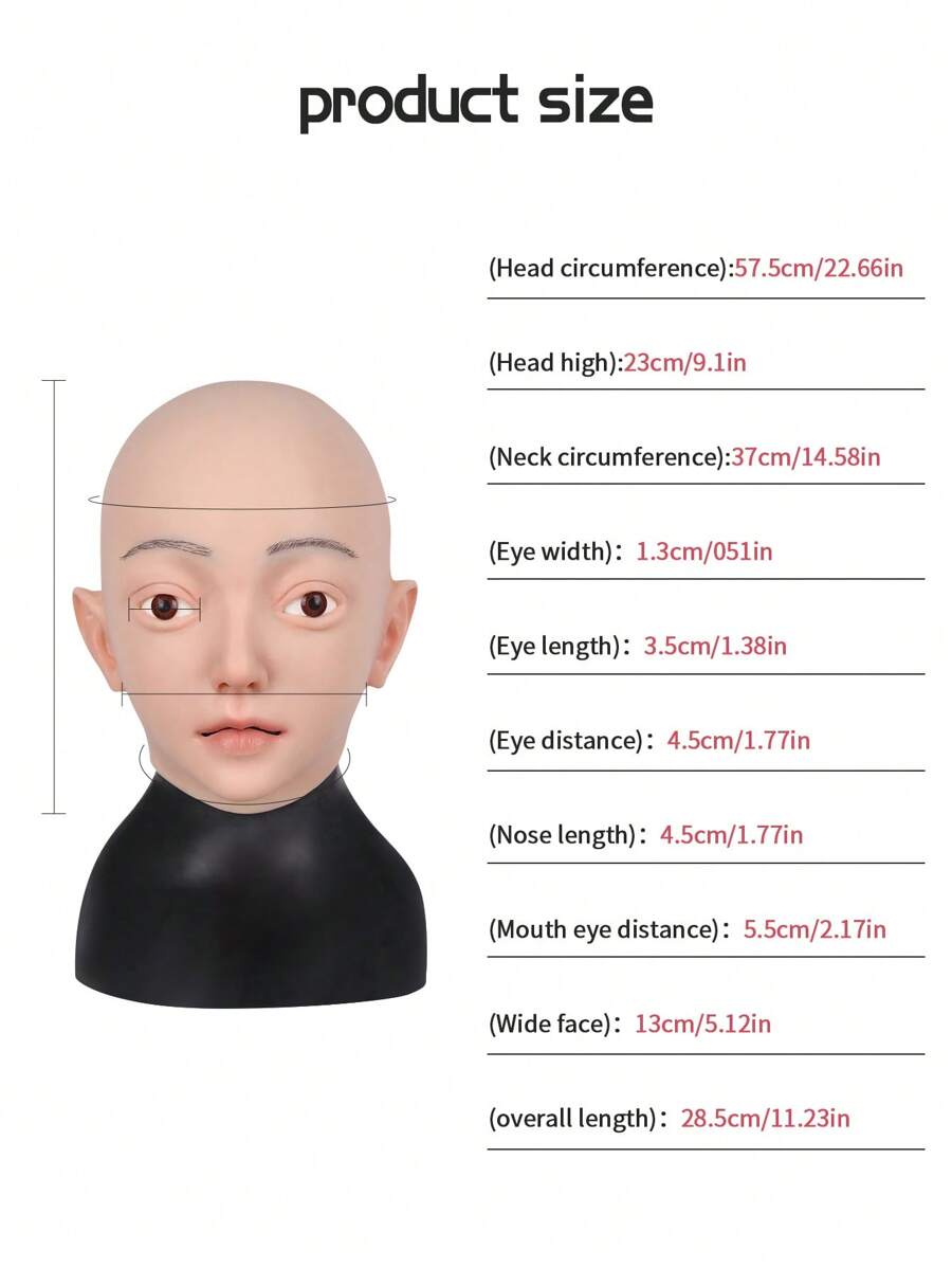 Silicone Realistic Head Mask,Lifelike Beautiful Woman- Claire Face Mask ...
