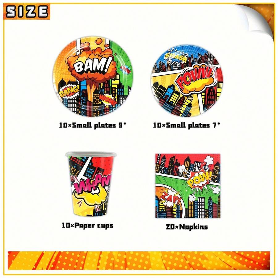 Super Theme Hero Plates And Napkins Party Supplies Super Theme Hero ...