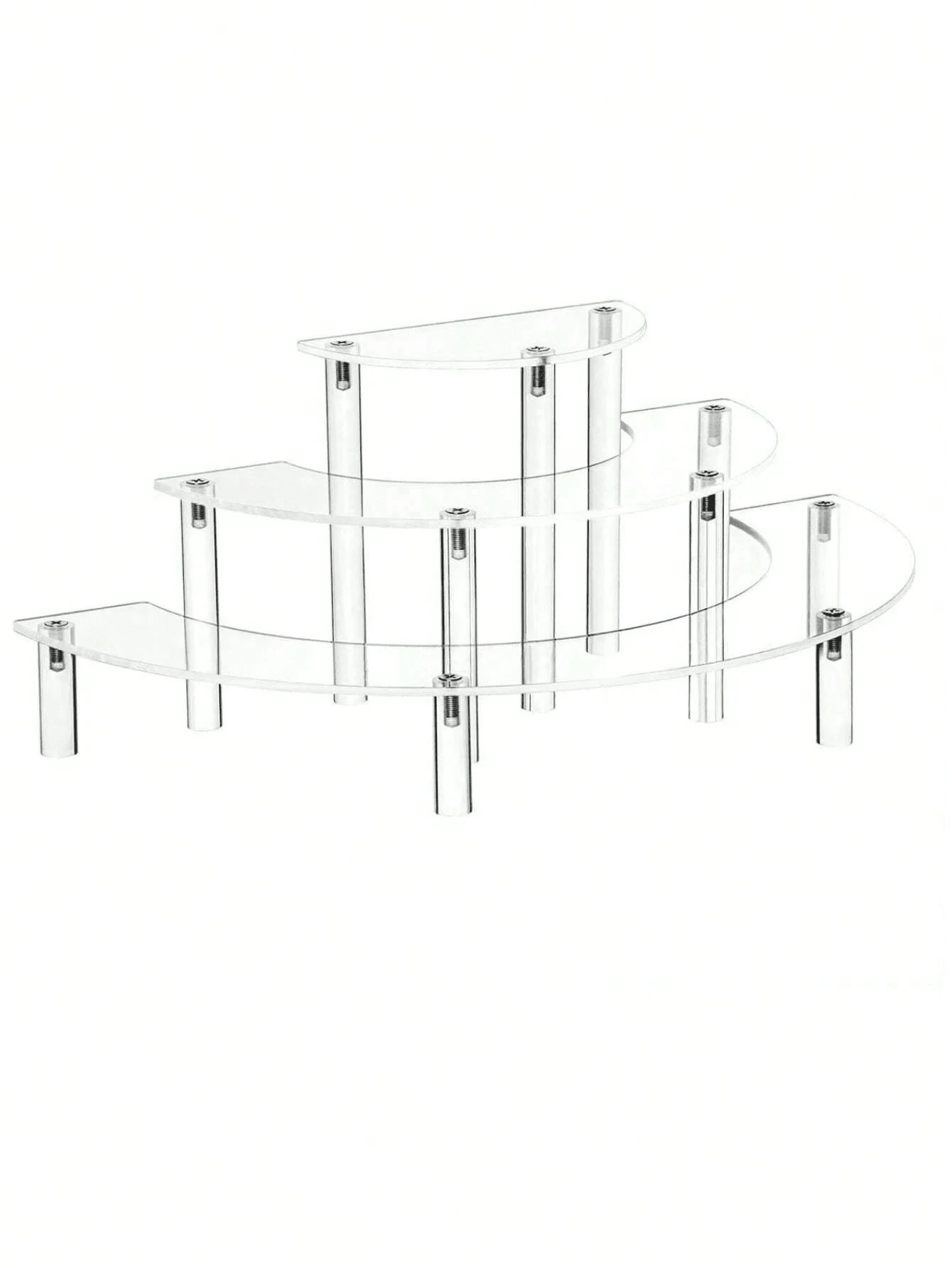 3-Tiered Transparent Acrylic Crescent Display Stand For Storing And ...