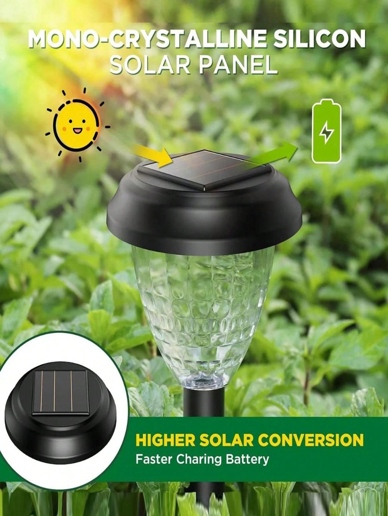 6/2/1Pack Ultra Bright Solar Outdoor Lights Decorative, Faster Charge Solar Pathway Garden ...