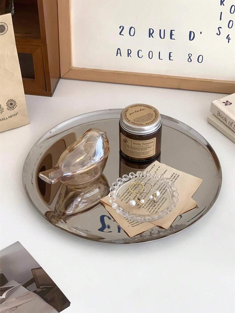 1pc Nordic Style Silver Stainless Steel Jewelry Tray, Ins Wave Shaped ...