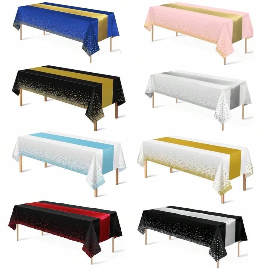 3Pcs White And Silver Tablecloth Party Decorations,Plastic White Table ...