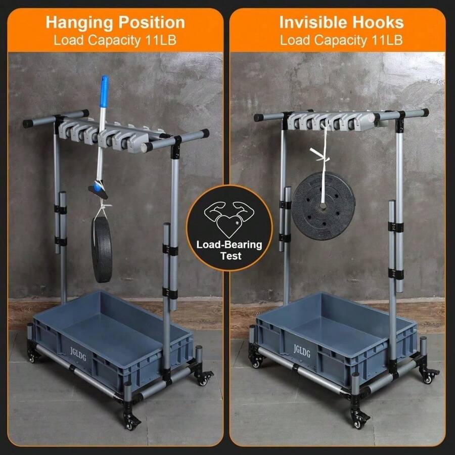 Freestanding Mobile Cleaning Tool Storage Rack, Mop And Broom Holder ...