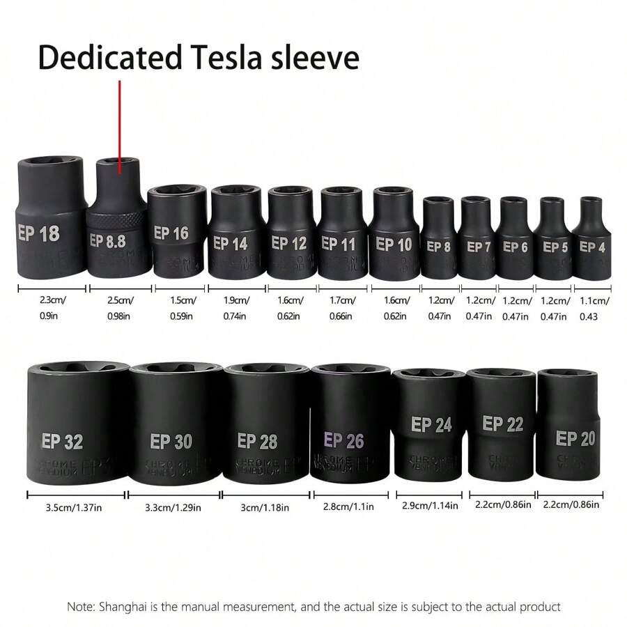 19pcs Pneumatic Socket Set, Includes Tesla-Specific Sockets, Made Of ...