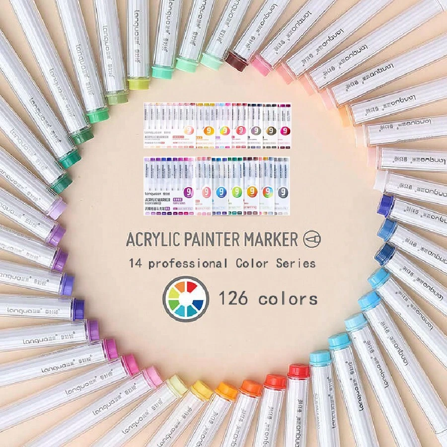 Acrylic Paint Marker With Soft Brush And Nib, For Graffiti, Drawing ...