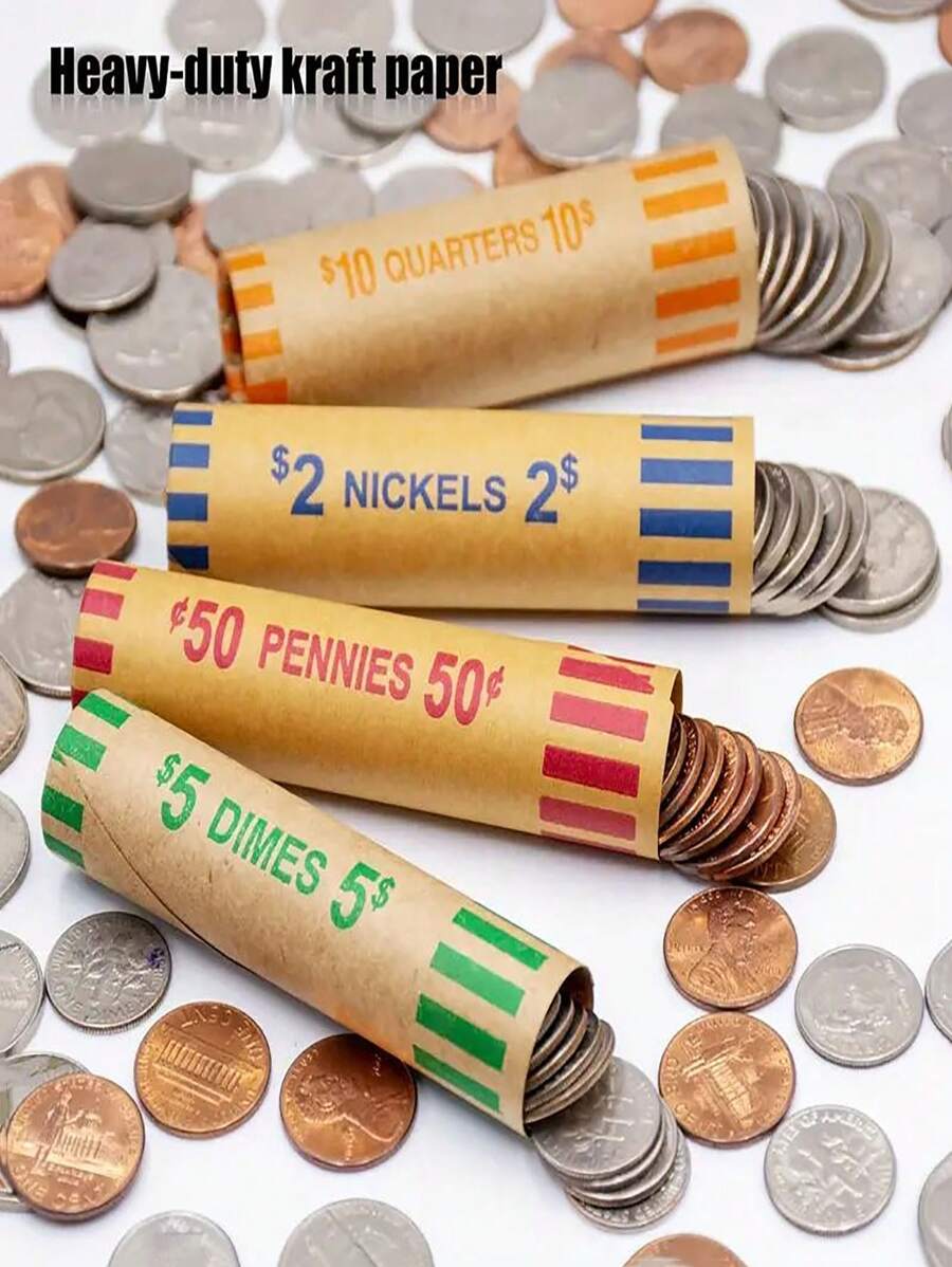 48/20pcs Assorted ABA Color Preformed Coin Wrappers Rolls: Coin ...